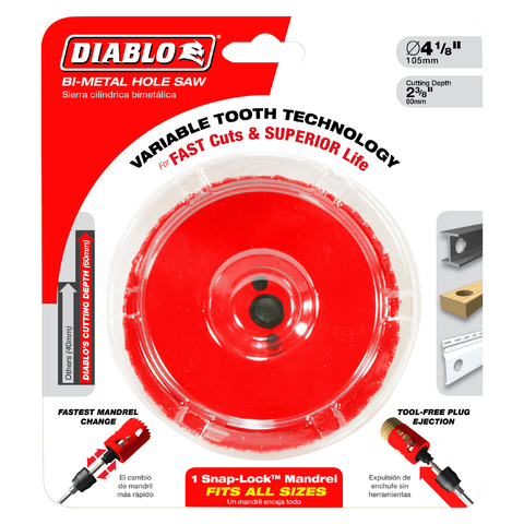 FREUD DIABLO SNAP-LOCK PLUS MANDREL 3/8" DRILL BIT & 1/2"-5/8" NUT ...