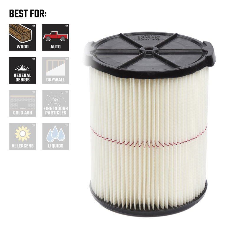 CRAFTSMAN WET/DRY VAC FILTER RED STRIPE GEN PURPOSE CMXZVBE38754 | Shop ...