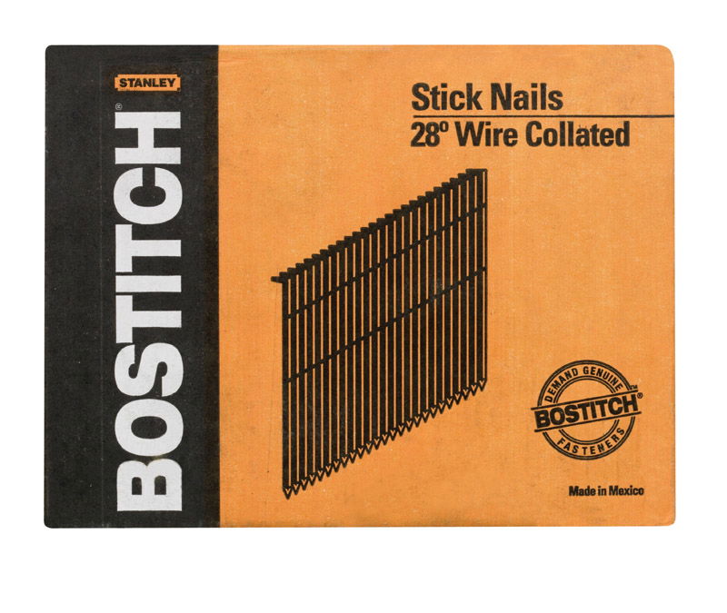 BOSTITCH STICK-WIRE FRAMING 8D 2-3/8" RING SHANK NAIL 2M S8DR-FH ...