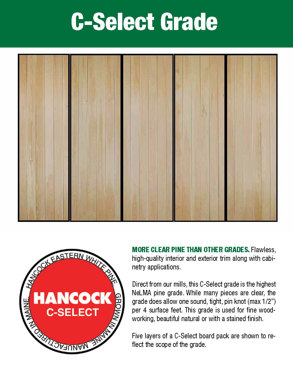 SELECT 1X4 PINE D4S CSEL148-16D4SEWP | Select | Hancock Lumber Shop