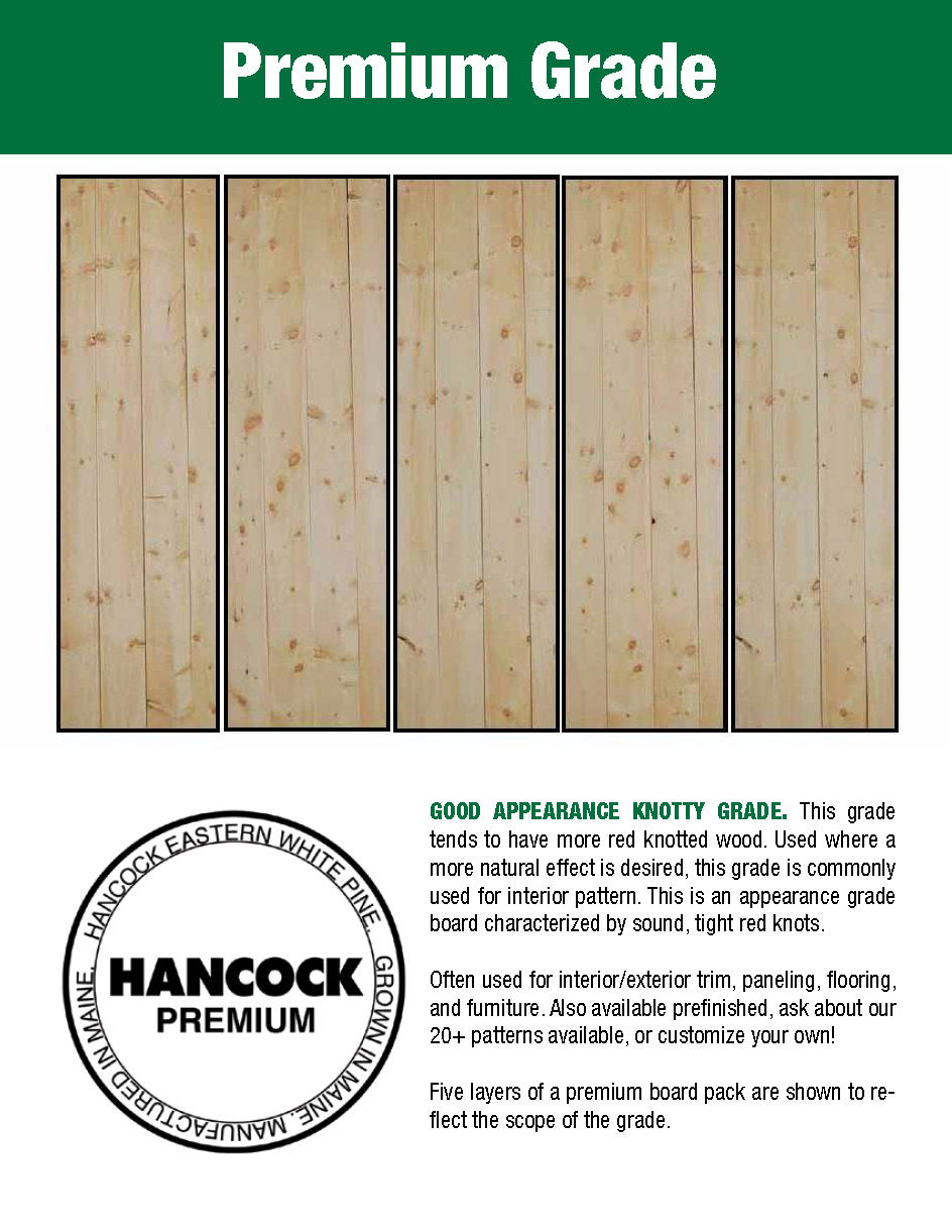 PREMIUM 1X4 PINE D4S PRM148-16D4SEWP | Premium | Hancock Lumber Shop