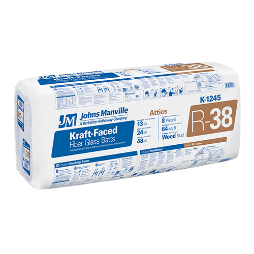 JM KRAFT FACED 13"X24" R38 64.00 SQFT 8@48" BATT K1245 | 12" Cavities ...