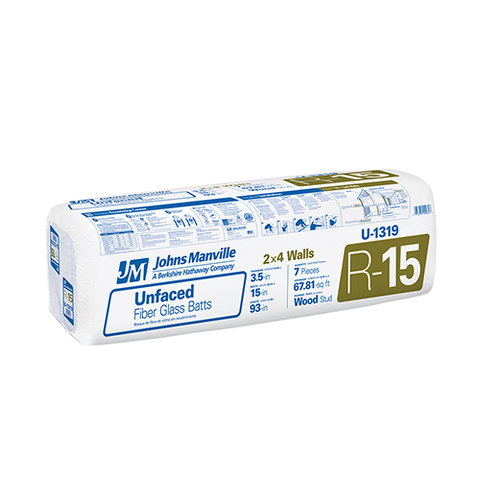 JM UNFACED 3-1/2"X15" R15 67.81 SQFT 7@93" U1319 | 3-1/2" Cavities ...