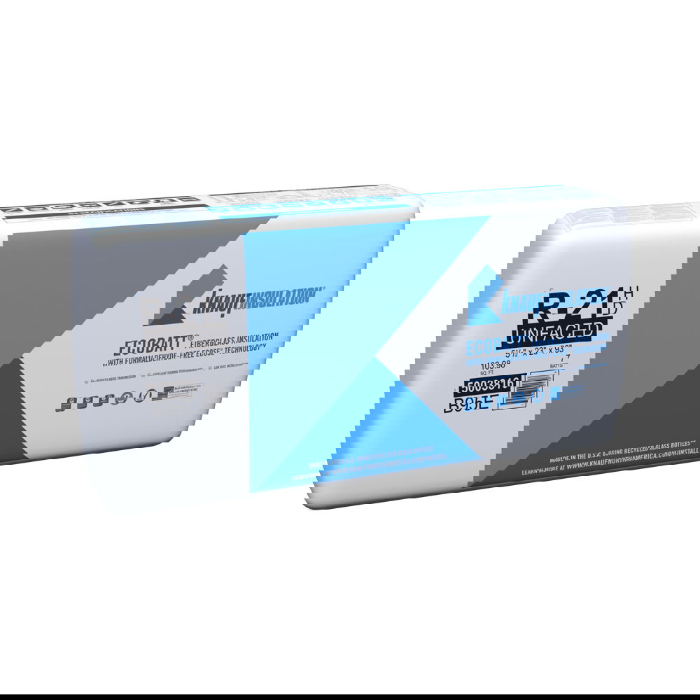 KNAUF KRAFT FACED BATT 5-1/2"X23"X93"R21 HIGH DENSITY 103.98 SQFT 7PCS ...