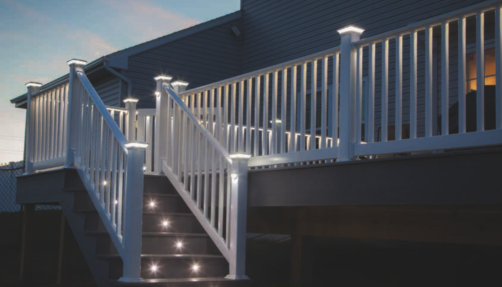 RDI ENDURANCE 6' X 36" STAIR RAIL KIT SQUARE BALUSTER WHITE VINYL ...