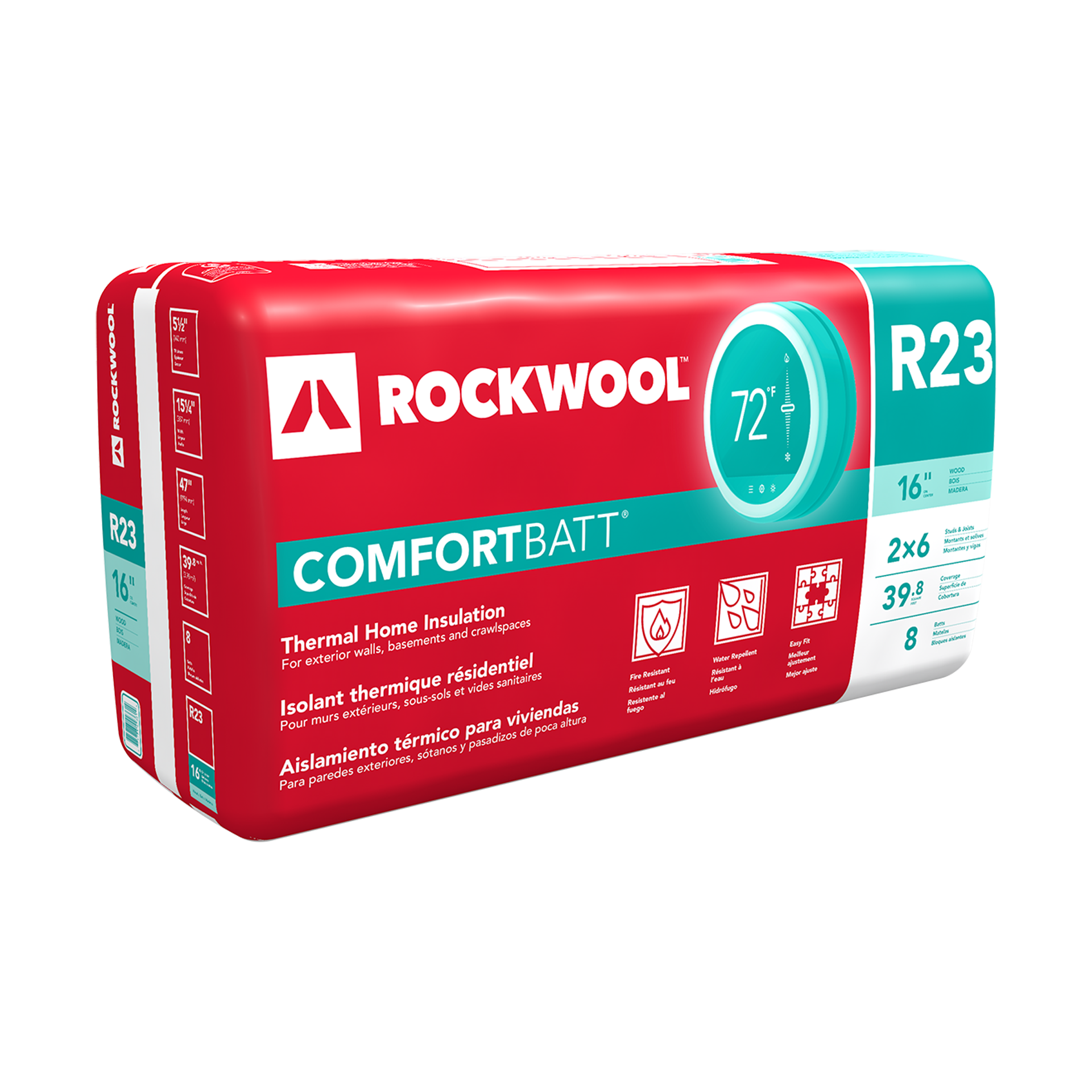 ROCKWOOL COMFORT BATT 7-1/4X15-1/4X47" 6-BATTS R30 29.9 SF RXCB301525 ...