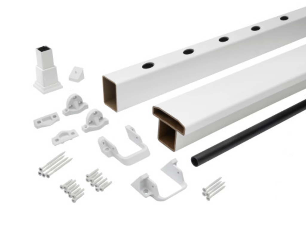 TREX SELECT LEVEL CLASSIC RAIL KIT 72"X36" CLASSIC WHITE W/ROUND BLACK ...