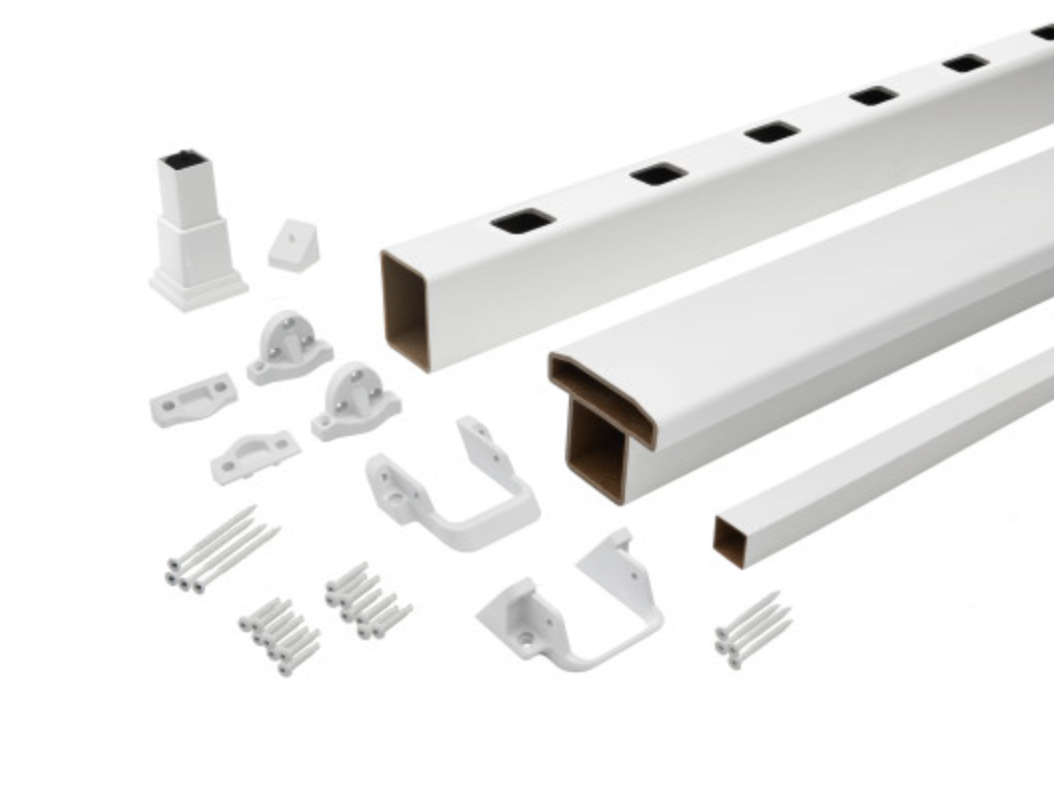 TREX SELECT LEVEL CLASSIC RAIL KIT 72"X36" CLASSIC WHITE W/ROUND BLACK ...