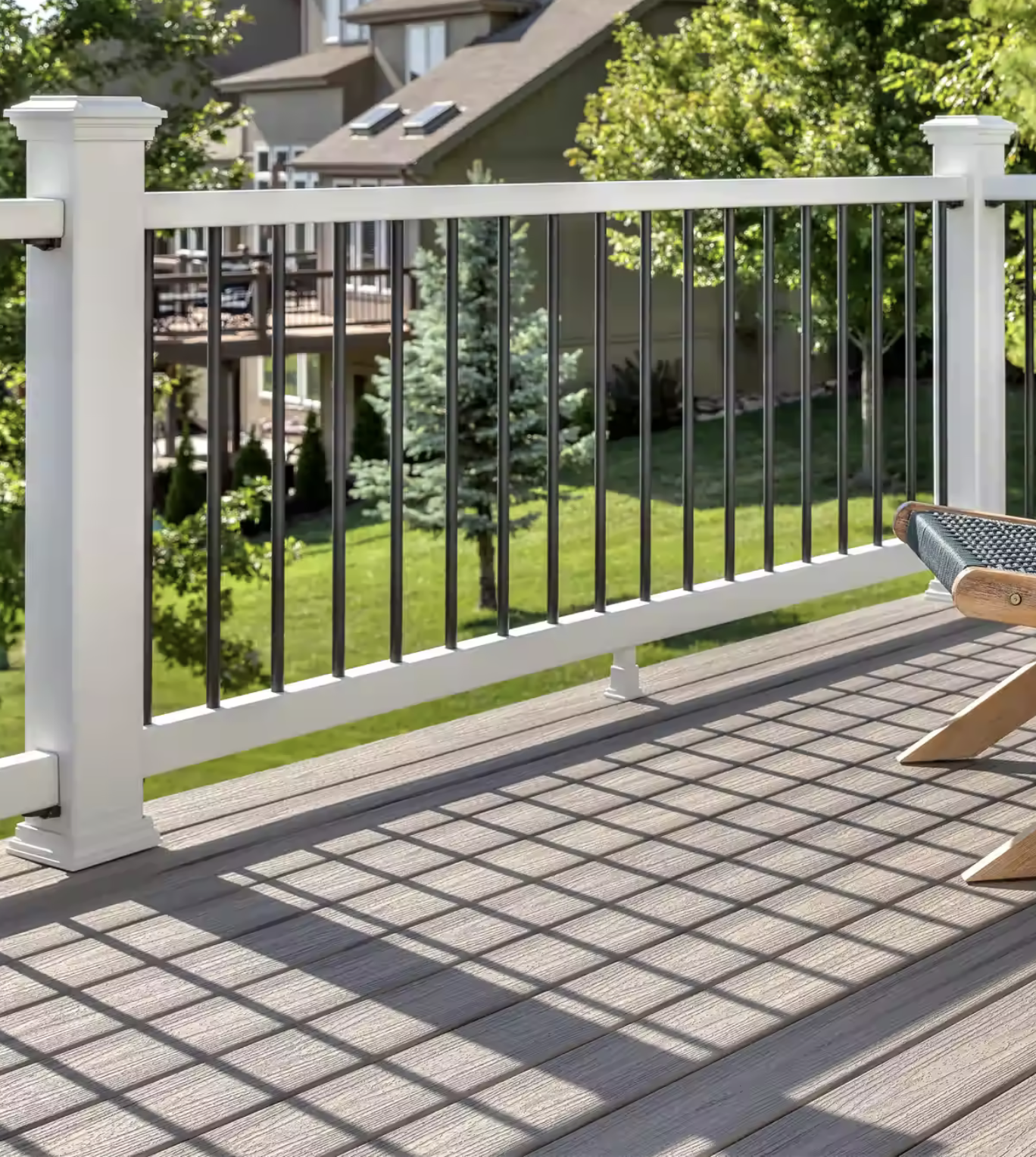 TREX SELECT LEVEL CLASSIC RAIL KIT 72"X36" CLASSIC WHITE W/ROUND BLACK ...