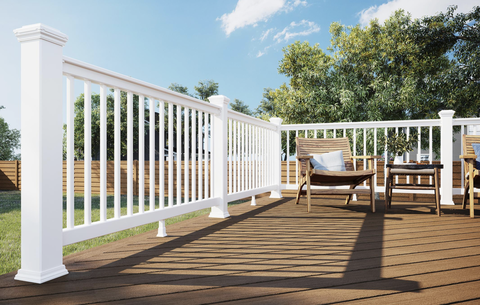 TREX SELECT LEVEL CLASSIC RAIL KIT 72"X36" CLASSIC WHITE W/ROUND BLACK ...