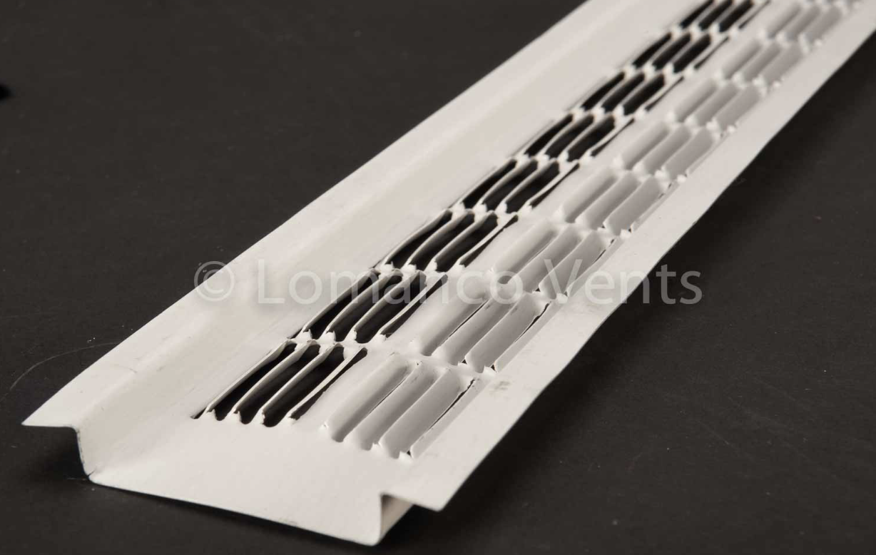 LOMANCO AIR-FLOW SOFFIT VENT 2-3/4"X8' 2-FLANGE ALUM MILL 105-MF | Roof ...