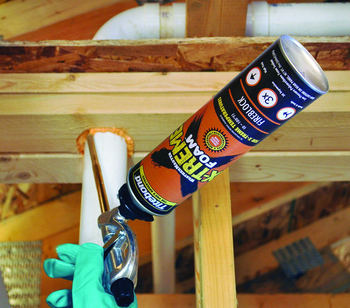 TITEBOND X-TREME FIRE BLOCK AEROSOL FOAM W/STRAW 12-OZ 8541 | Spray ...